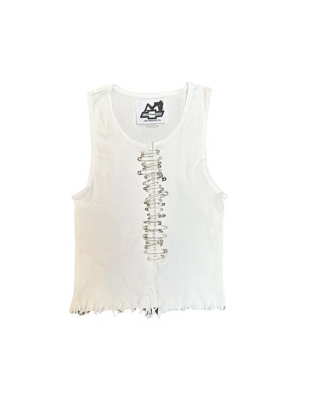 Split safety pin white tank – lefthandla